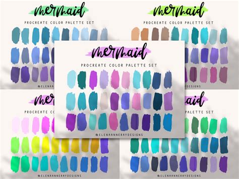 6 Procreate Color Palettes Mermaid Procreate Color Palette Ocean Colors Fantasy Sea Color