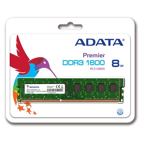 Adata Desktop Ram 8gb Ddr3 1600 Mhz Bundela