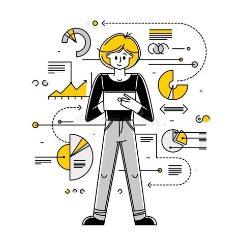 Intellectual Worker Making Analysis Of Some Data On Pc Or Web Data Systematization Collecting