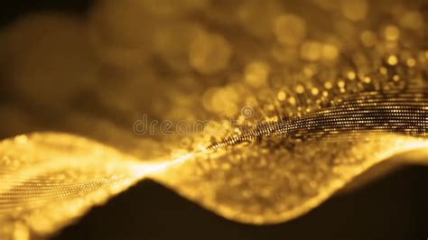 Visualizing Waves Of Light With Golden Hues In A Mesmerizing Abstract Animation Stock Footage