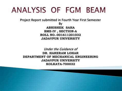 Funtionally Graded Material Fgm Beam Analysis By Ansys Ppt