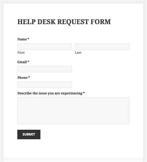 Help Desk Request Form Template At Templatecom Help Desk Google Forms Templates