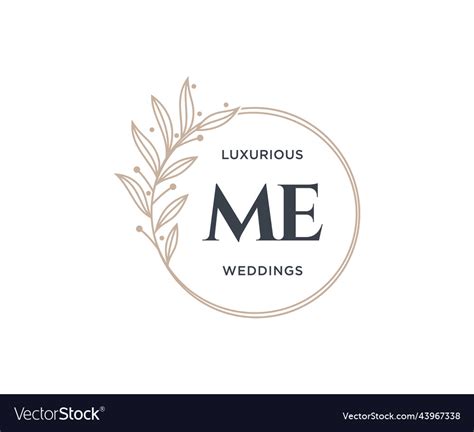Me Initials Letter Wedding Monogram Logos Vector Image