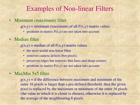 Ppt Non Linear Filters Powerpoint Presentation Free Download Id
