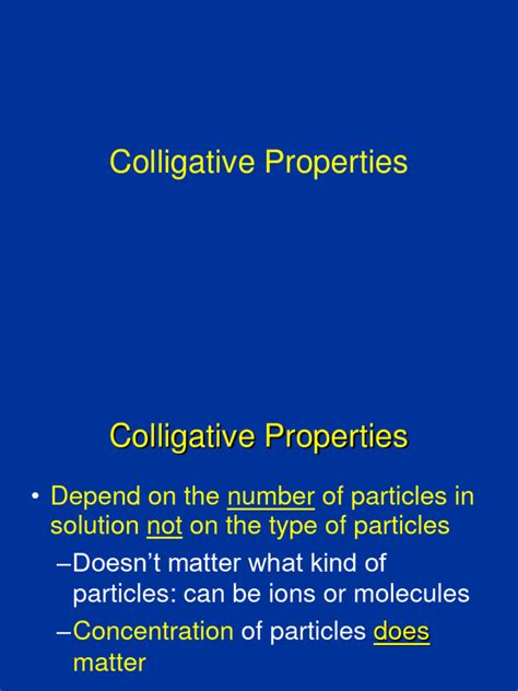 Colligative Properties Explained Pdf Osmosis Physical Sciences
