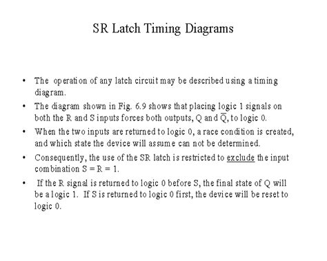 Sr Latch Timing Diagram