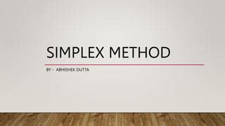 Simplex Method PPT