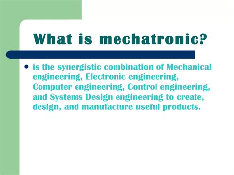 Topic Mechatronics PPT