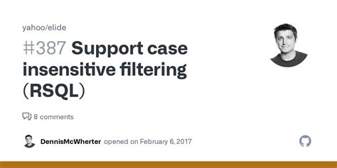 Support Case Insensitive Filtering Rsql · Issue 387 · Yahooelide · Github