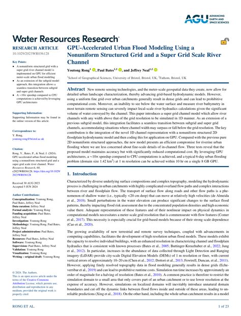 Pdf Gpu‐accelerated Urban Flood Modeling Using A Nonuniform Structured Grid And A Super Grid