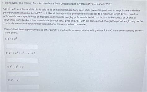 solved 1 point note the notation from this problem is