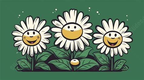 무료 세계 미소의 날을 위한 평평한 미소를 지닌 절묘한 흰 해바라기 Ppt 배경 Slidesdocs