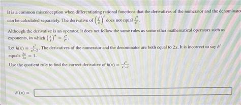 Solved A It Is A Common Misconception When Differentiating Chegg