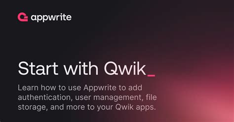 start with qwik docs appwrite
