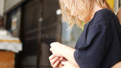 Girl Playing With Her Mother Outside Stock Footage Video Of Play