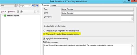 Sccm Task Sequence Task Restart Computer Not Automatic Microsoft Qanda