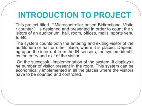 Bidirectional Visitor Counter Pptx