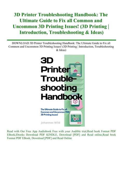 Download 3d Printer Troubleshooting Handbook The Ultimate Guide To Fix