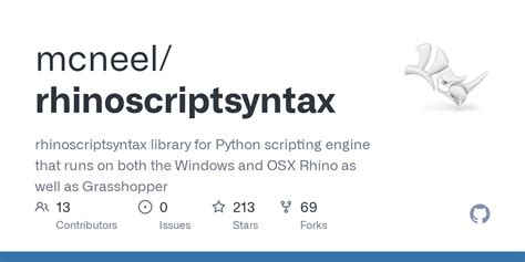Github Mcneelrhinoscriptsyntax Rhinoscriptsyntax Library For Python