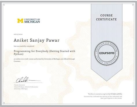 Aniket Pawar On Linkedin Successfully Completed Programming For Everybody Python Programming