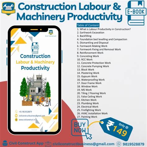 Construction Labour And Machinery Productivity Ebook Civil Construct