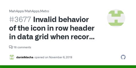Invalid Behavior Of The Icon In Row Header In Data Grid When Record Implements