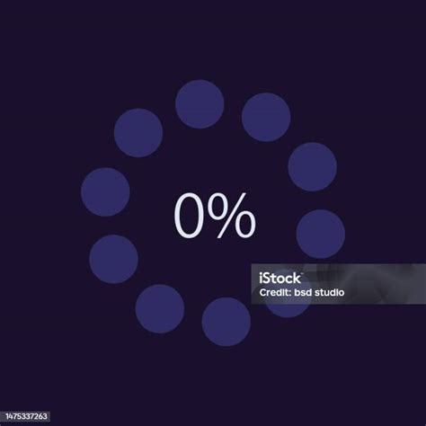 Radial Progress Infographic Chart Design Template For Dark Theme Stock