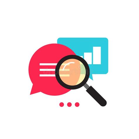 Statistics Research Icon Vector Flat Style Analysis Data With Growth Graph Stock Vector