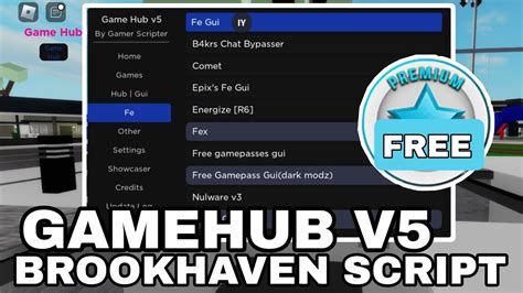 Brookhaven Gamehub V5 Unlock Premum Gamepass Script Hub Hydrogen