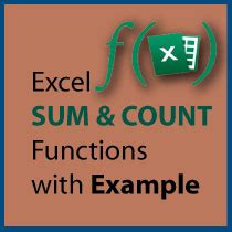 একসল Sum এব Count ফশন এর উদহরণসহ বল টউটরযল 2019