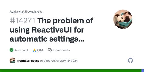 The Problem Of Using Reactiveui For Automatic Settings Saving In Avalonia Mvvm Pattern