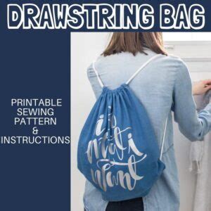 Drawstring Bag Sewing Pattern PDF Pattern File S Sustain My Craft Habit Shop