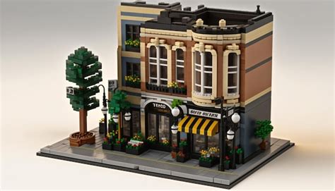 premium ai image lego model of a building with tree and street light