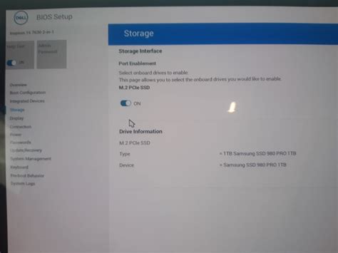 Inspiron 16 7630 Not Able To Set SATA Operation To AHCI In BIOS