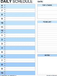 Free Daily Schedules For Excel Templates