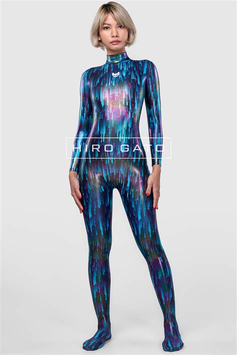 Glitch Pattern Spandex Catsuit Hiro Gato