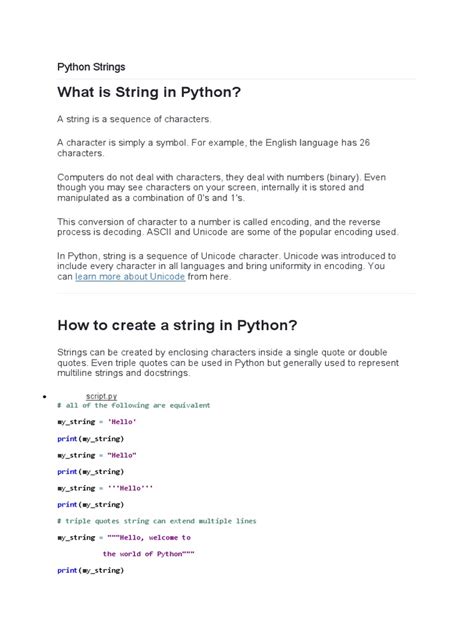 What Is String In Python Pdf String Computer Science Encodings