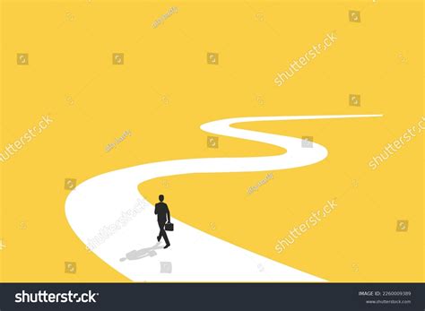Businessman Follow Path Business Opportunities Visionary Stock Vector