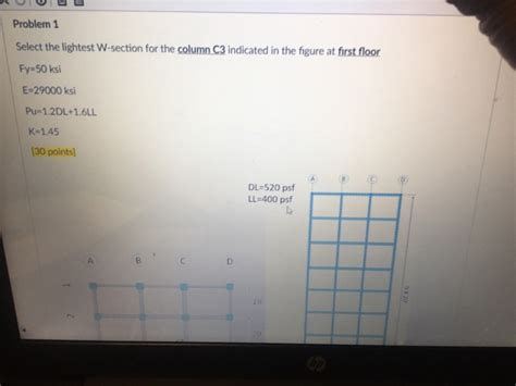 solved problem 1 select the lightest w section for the