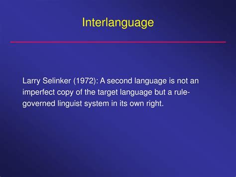 Ppt Contrastive Analysis Error Analysis Interlanguage Powerpoint