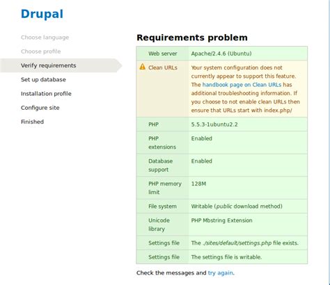 Drupal 8 Install Does Not Warn If Clean Urls Are Not Supported 2094985