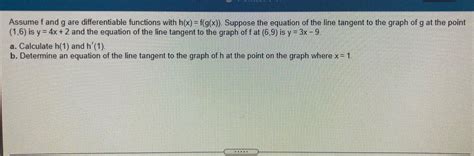 Solved Assume F And G Are Differentiable Functions With Chegg