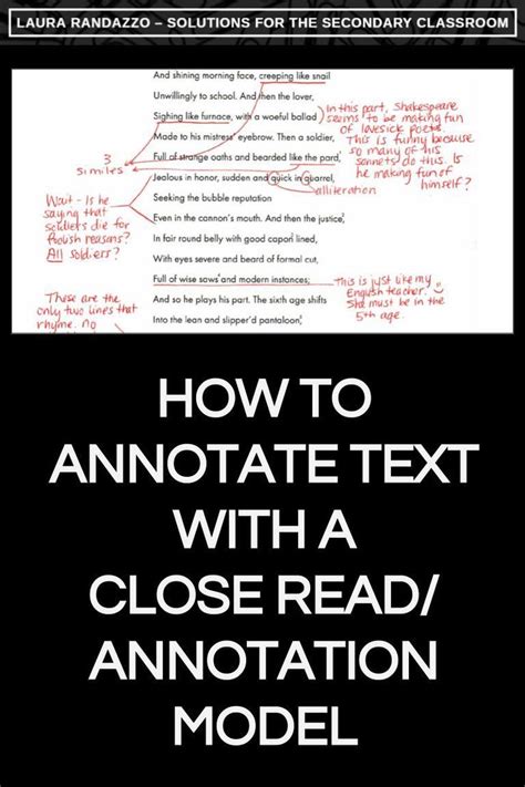 How To Annotate Text With A Close Read Annotation Model Of Shakespeare