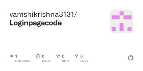 GitHub Vamshikrishna Loginpagecode