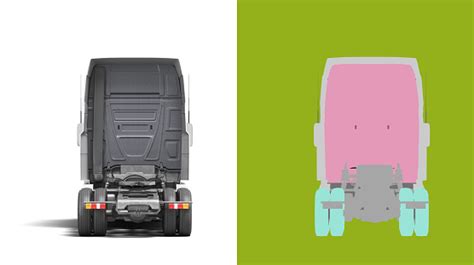 최대 5톤의 운반 능력을 가진 검은색 인서트가 있는 흰색 세미 트럭 후면보기 3d 렌더링 컬러 알파가 있는 흰색에 렌더링 3차원 형태에 대한 스톡 사진 및 기타 이미지