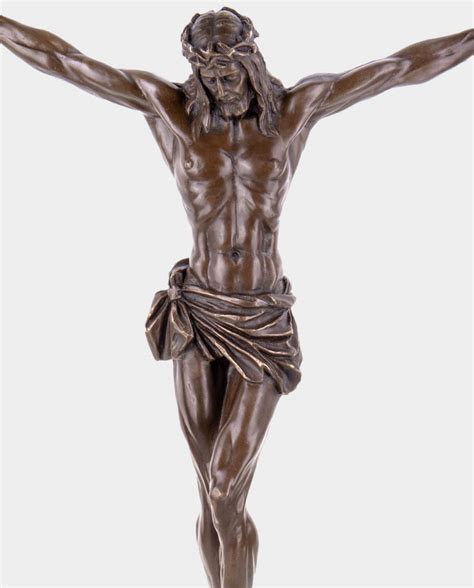 Jesus On The Cross Bronze Sculpture Large Figurine For Chapel Or Church