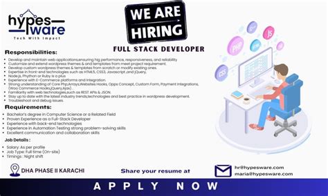 Hypesware On Linkedin Hiring Fullstackdeveloper Softwarehouse