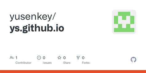 Github Yusenkey Ys Github Io
