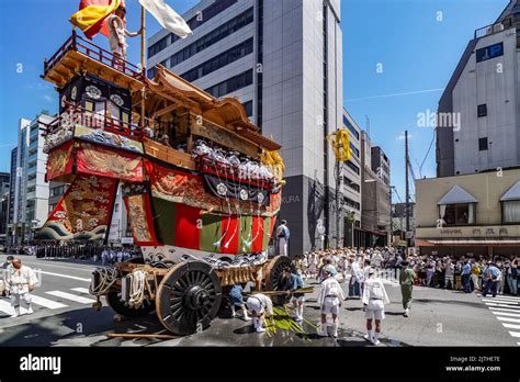 Gion Matsuri Gion Festival Chariot Parade Pulling The Ofuneboko Float Great Ship Float