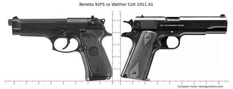 Beretta 92FS Vs Walther Colt 1911 A1 Size Comparison Handgun Hero